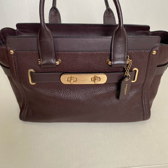 Chaco | Bags | Coach Leather Bag In Burgundy With Gold Hardware | Poshmark